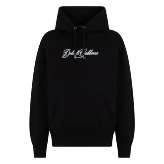 Dolce & Gabbana Homme, Sweatshirts et sweats &agrave; capuche, Noir, Taille: XL SweaT-shirt &agrave; capuche avec logo brod&eacute;