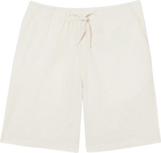 Lacoste Homme, Shorts, Beige, Taille: M Cotton Seersucker Shorts