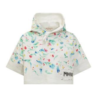 Marni Floral-print Baumwoll-Hoodie - - Sweatshirts & Hoodies - Damen - Mehrfarbig - S