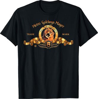 MGM Classic T-Shirt mit Tierdruck, Schwarz, S, Klassische Passform, Kurzarm, Crew-Kragen, Unisex, 100% Baumwolle, Imported, Standardlänge, Klassisch, Tier