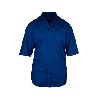 Balenciaga Short Sleeve Logo Shirt - - Shirts - Herren - Blau - XL