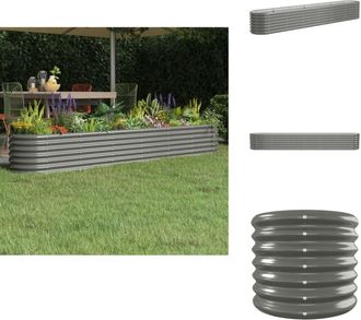 vidaXL Vidaxl - Lit sur&eacute;lev&eacute; de jardin Acier enduit de poudre 260x40x36 cm gris - Jardini&egrave;re Sur&eacute;lev&eacute;e - Bac &agrave; Fleurs - Pots De Jardin - D&eacute;coration