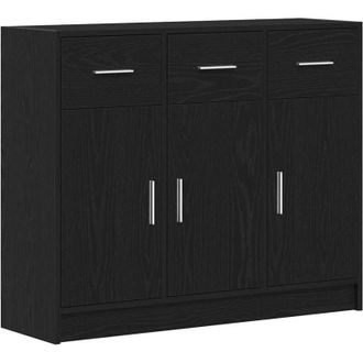 vidaXL Sideboard Schwarze Eiche 91x28x75 cm Holzwerkstoff vidaXL