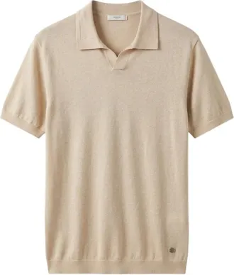 Liu Jo Homme, Tops, Beige, Taille: XL Polo en maille lin et coton - Col cubain