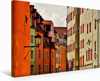 Calvendo Premium Textil-Leinwand 45 x 30 cm Quer-Format Regensburg, am Haidplatz. | Wandbild, HD-Bild auf Keilrahmen, Fertigbild auf hochwertigem Vlies, Leinwa