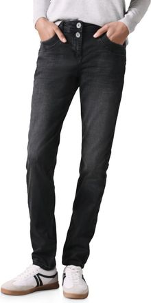 Cecil Damen Style Scarlett 2-knopf 59 Jeans Casual Fit, Dark Grey Washed, 36W / 30L EU