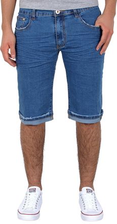 ESRA Herren Jeans Shorts Herren Kurze Hosen Herren Kurze Jeans Hose Bermuda Shorts Sommer Hose AS431