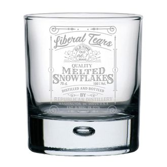 Gift Base Liberal Tears Distillery Whiskyglas Design Bubble Base Old Fashioned Tumbler Melted Snowflakes MAGA Funny Joke 2024 Trump