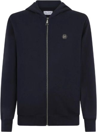 Philipp Plein Homme, Sweatshirts et sweats &agrave; capuche, Bleu, Taille: XL Sweat &agrave; capuche zipp&eacute;
