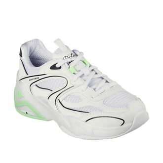 Skechers D&acute;Lux Sneaker f&uuml;r Damen, Zum Anschl&uuml;pfen (Wei&szlig;/Limone)