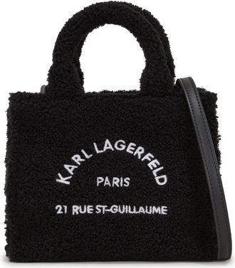 Karl Lagerfeld Shopper - Rue St-Guillaume Mini-Tote-Bag aus Lammfell - Gr. unisize - in Schwarz - für Damen