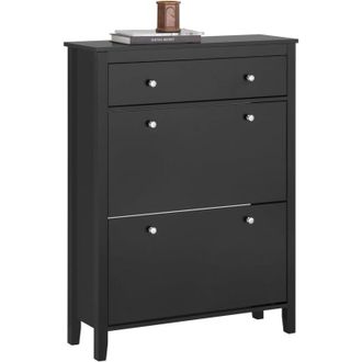 SoBuy FSR89-HG Meuble de Rangement &agrave; Chaussures Armoire &agrave; Chaussures Commode &agrave; Chaussures 2 abattants Meuble dentr&eacute;e Coffre Rangement pour Chaussures avec