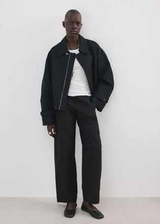 Mango Veste coton fermeture &Eacute;clair noir - Femme - XL - MANGO