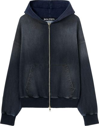 Palm Angels Kapuzenjacke mit Monogramm-Print - Schwarz