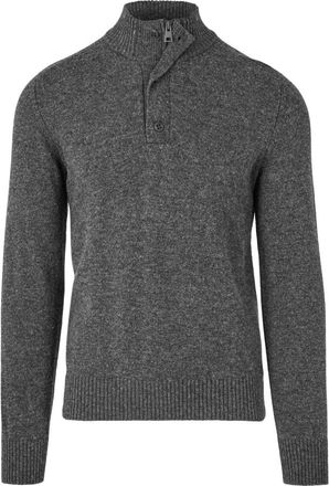 Bomboogie Homme, Pulls, Gris, Taille: 2XL Pull en laine m&eacute;rinos avec col montant et boutons