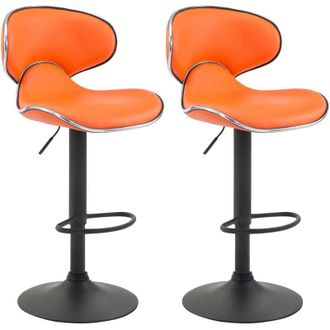 Clp 2er Set Barhocker Las Vegas Kunstleder orange schwarz