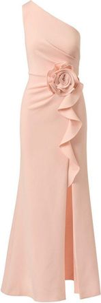 Adrianna Papell Abendkleid Petite Scuba Rosette Long Gown Kleines, elastisches One-Shoulder-Kleid