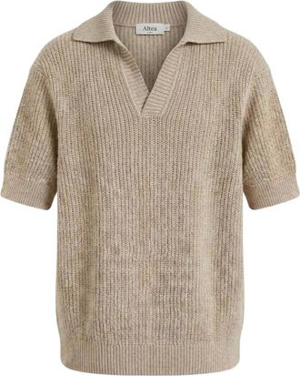Altea Homme, Pulls, Beige, Taille: L Polo Col Ouvert