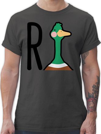 Shirtracer T-Shirt Herren - R Ente I Rente Geschenk Rentner I Rentnerin I Ruhestand Geschenk - XXL - Dunkelgrau - zur Tshirt zum renten beginn Renter Duck Coole-