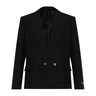 Balmain Doppelreihiger Blazer mit zwei Schlitzen - - Jackets - Herren - Schwarzk - S
