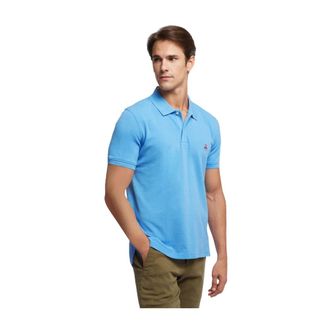 Brooks Brothers Extra-schmales Kurzarm-Piqu&eacute;-Polohemd aus Supima-Baumwolle - - Tops - Herren - Blau - M