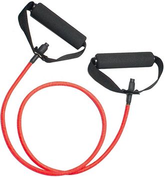 Sport-Thieme Fitness Tube | L&auml;nge: ca. 155 cm | Gr&uuml;n=leicht, Pink=mittel, Violett=stark, Rot=extra stark | &oslash; 6 mm | extra lang, mit Griffen | f&uuml;r Anf&auml;nger oder Pro