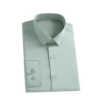 Generic Chemises fines et &eacute;lastiques &agrave; manches longues pour homme, coupe ajust&eacute;e, haut de bureau souple, 7668-29, 3XL