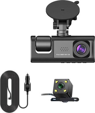 Trade Shop Dash Cam Frontale 3 Voies Dvr Camera Voiture 3ch Hd 1080p Video Recorder
