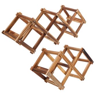 BESPORTBLE 2 St&uuml;ck Teiliges Faltbares Holz weinregal Halterung Stabiles Aufbewahrungsregal f&uuml;r Weinflaschen Platzsparend und Dekorativ f&uuml;r Zuhause und Bar