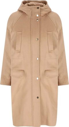 Max Mara cape en laine à design matelassé - Marron