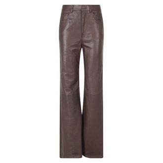 Rotate Gerade Lederhose - - Trousers - Damen - Braun - XS