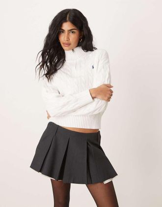 Polo Ralph Lauren Pull &agrave; col zipp&eacute; - Blanc