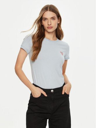 Guess T-Shirt SS CN MINI TRIANGLE Blau Shirt Fit