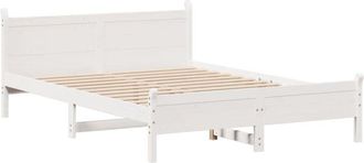 vidaXL Massivholzbett ohne Matratze Weiß 140x200 cm Kiefernholz Vidaxl