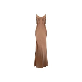 Elisabetta Franchi Satin Gown Dress - - Dresses - Damen - Braun - L