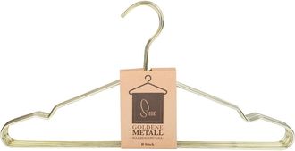 SVITA 10er Set Kleiderbügel mit Hosensteg dünn leicht Metall Gold