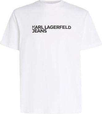 Karl Lagerfeld Karl Lagerfeld Jeans, Homme, T-Shirt &Agrave; Manches Courtes Avec Logo Essentiel, Coupe R&eacute;guli&egrave;re, Blanc, XL