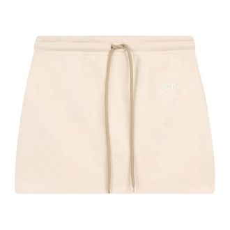 GCDS Gcds, Femme, Jupes, Beige, Taille: 34 FR Logo Mini Skirt Lounge