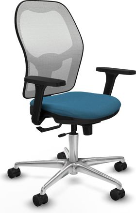 Piqueras y Crespo B&uuml;rostuhl mit 3D-Armen, h&ouml;henverstellbare Lendenwirbelst&uuml;tze, ausgestattet mit Syncro/Traslack und injiziertem Schaum, mit Rollen von 65 mm, Nylon, We