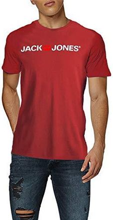 Jack & Jones T-Shirt à col Rond avec Logo pour Homme, Rouge (Rio Red), XXL