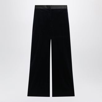 Victoria Beckham Hose Alina in Midnight aus Samt