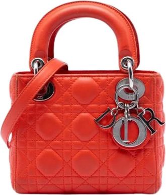 Dior Pre-owned Mini Lady Dior - Femme - Pre-owned - Orange - Taille: ONE Size