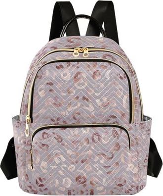 Mnsruu Mini sac à dos pour femme, motif léopard or rose, motif guépard, petit sac à dos tendance pour femme, sac à dos décontracté, Multi86, S