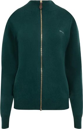 Miu Miu cashmere zip-up cardigan - Vert
