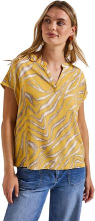 Street One Damen A345793 Gemusterte Bluse, Buttercream Yellow, 42