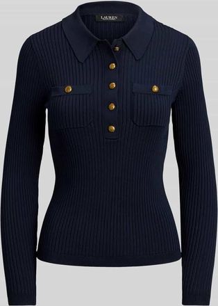 Lauren Ralph Lauren Slim Fit Langarmshirt aus Viskose-Mix mit Kn&ouml;pfen