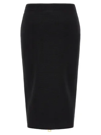Elisabetta Franchi Gold-Zip Pencil Skirt - Black