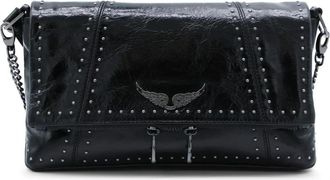 Zadig&Voltaire Hobo Bags - Black Leather Rock Ii Vintage Patent Studs Shoulde - Gr. unisize - in Schwarz - f&uuml;r Damen