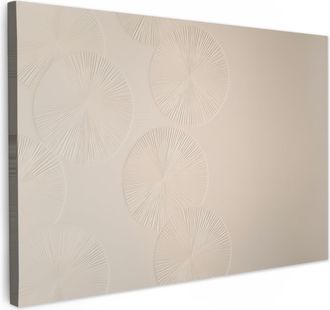 MuchoWow © Leinwand Klein 30x20 cm Mini Deko Schlafzimmer Aesthetic Leinwandbilder Wohnzimmer Gemälde Foto Geschenk Living Room Decoration Japandi - Beige - Mo