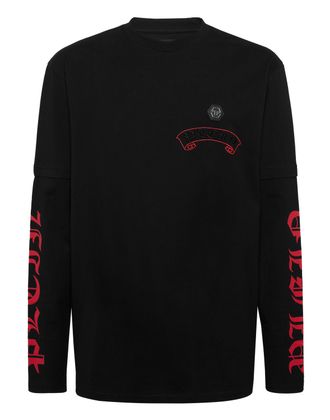 Philipp Plein Double Sleeve T-Shirt Banner Embroidery